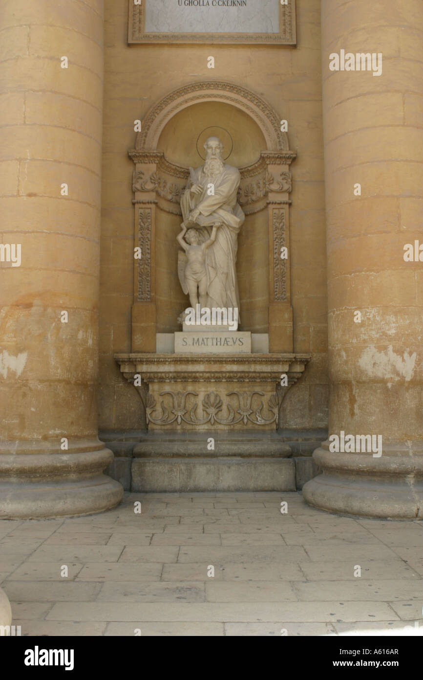 Statue of saint in Mosta Malta Stock Photo - Alamy