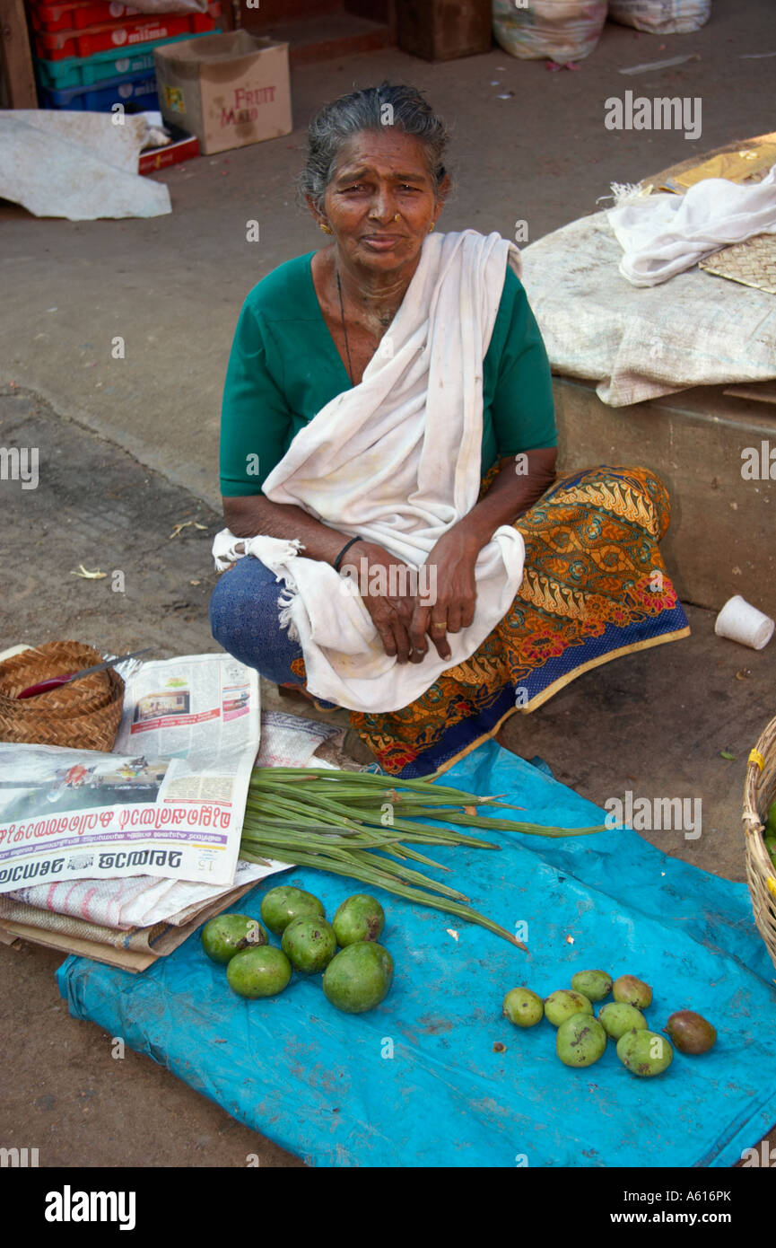 Indian woman selling her fresh produce at Connemara Market ...