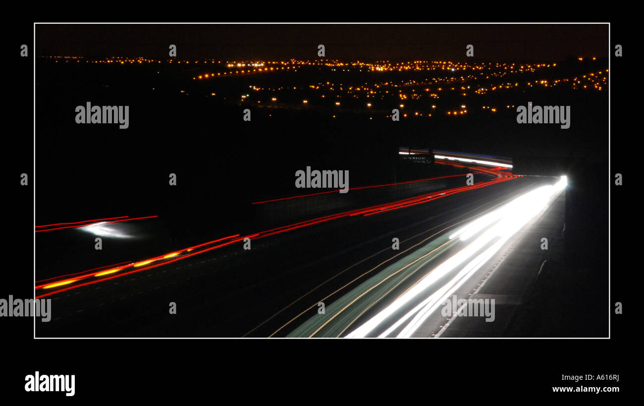 Light trails on M1 at night Stock Photo - Alamy