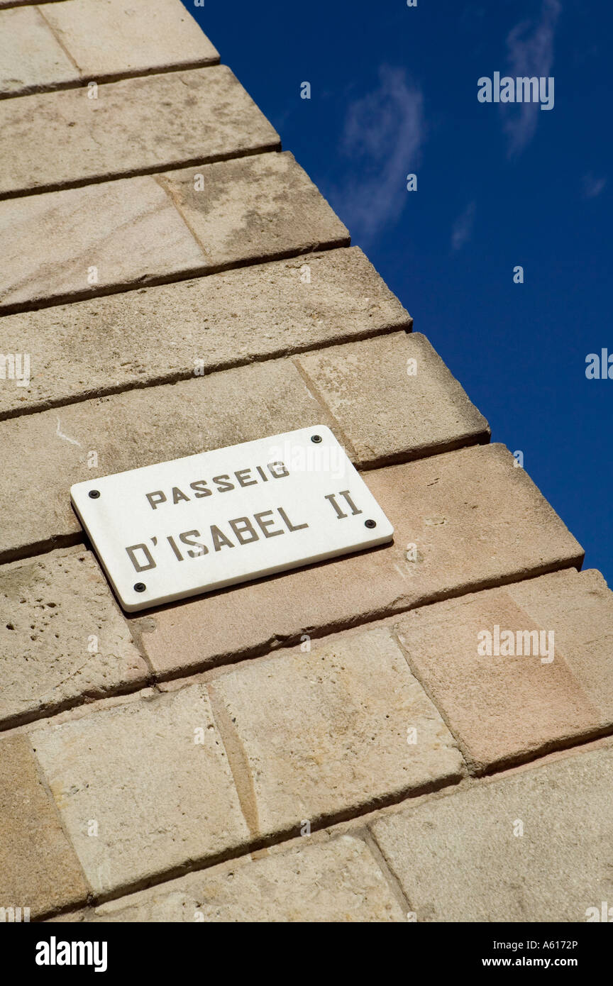 Passeig D'Isabel II street sign Born district La Ribera Barcelona ...