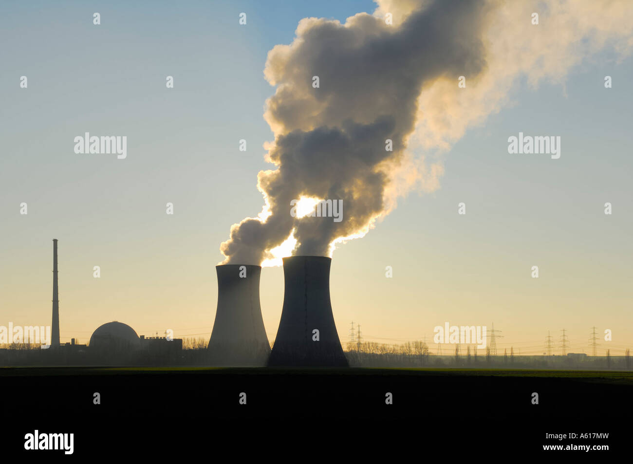 Nuklear power station Grafenrheinfeld, Eon, Unterfranken, Bavaria ...