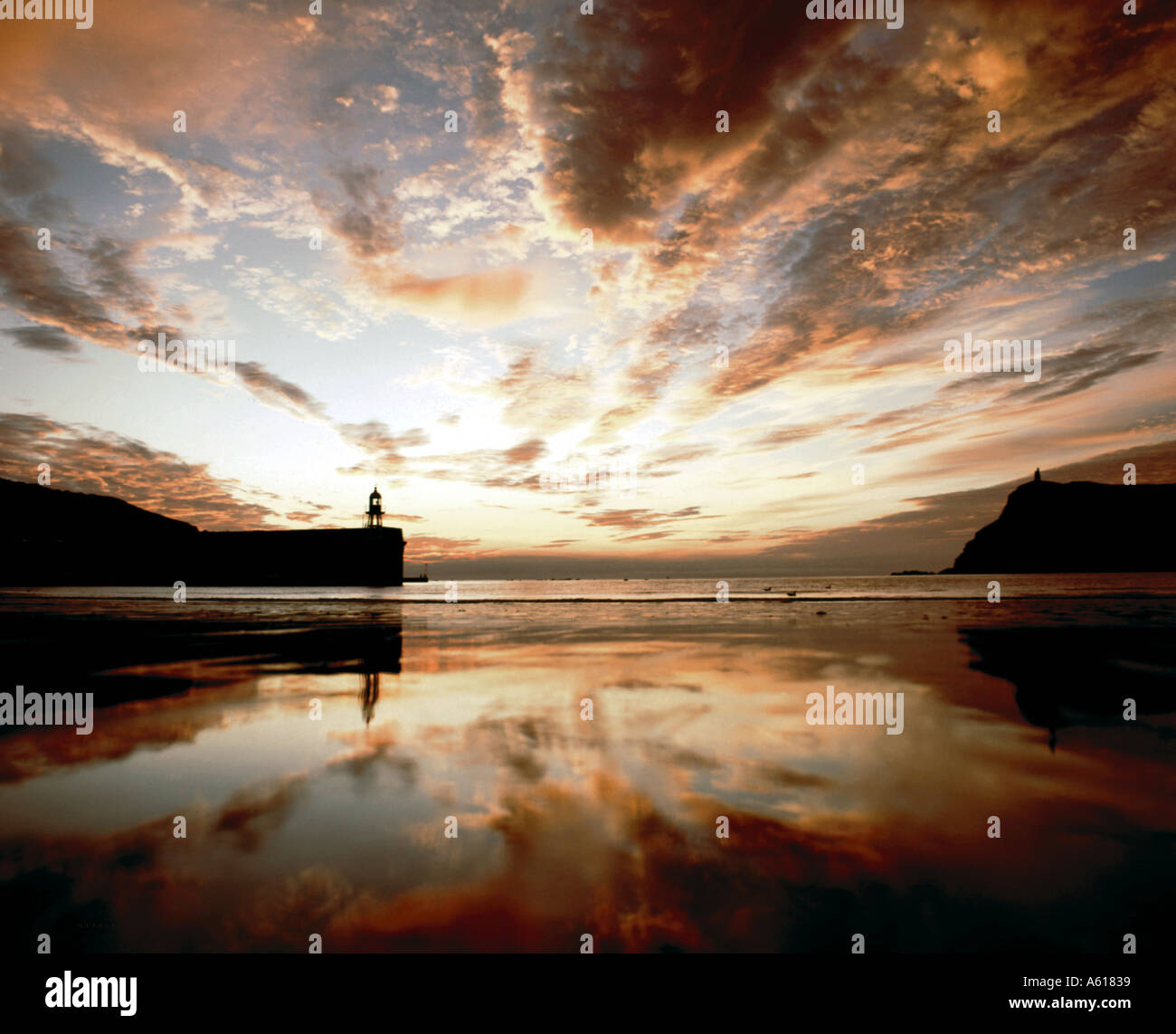 sunset port erin isle of man Stock Photo - Alamy