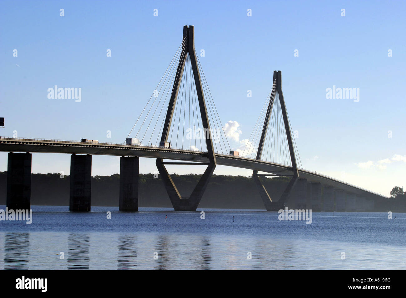 Suspension bridge in Denmark Stock Photo - Alamy