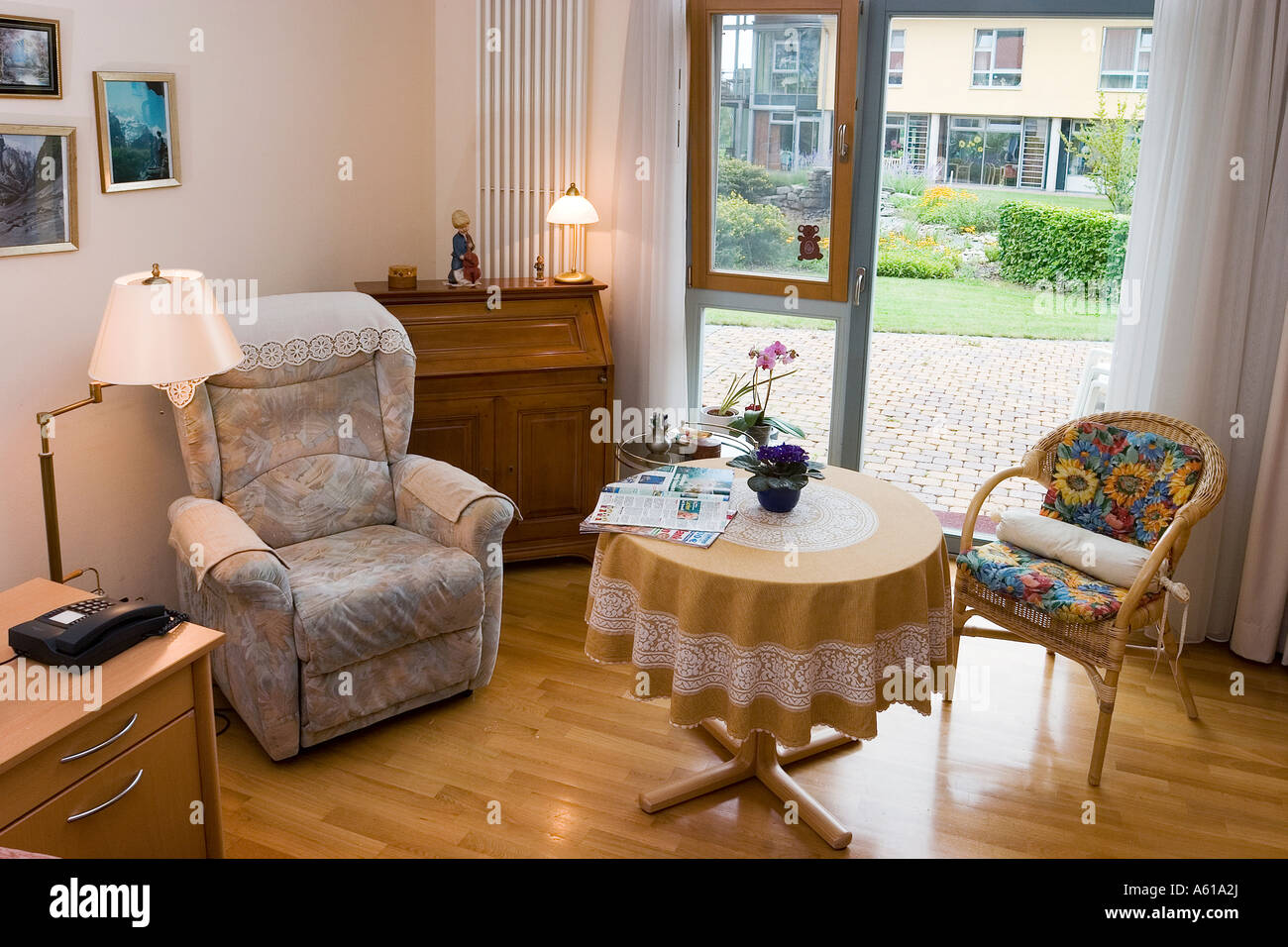 A living-room in a senior-citizens home Stock Photo - Alamy