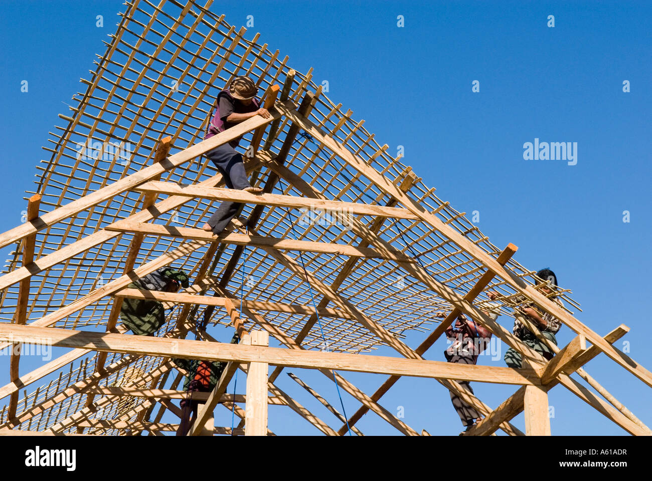 Building a house at Katchin State, Myanmar Stock Photo - Alamy