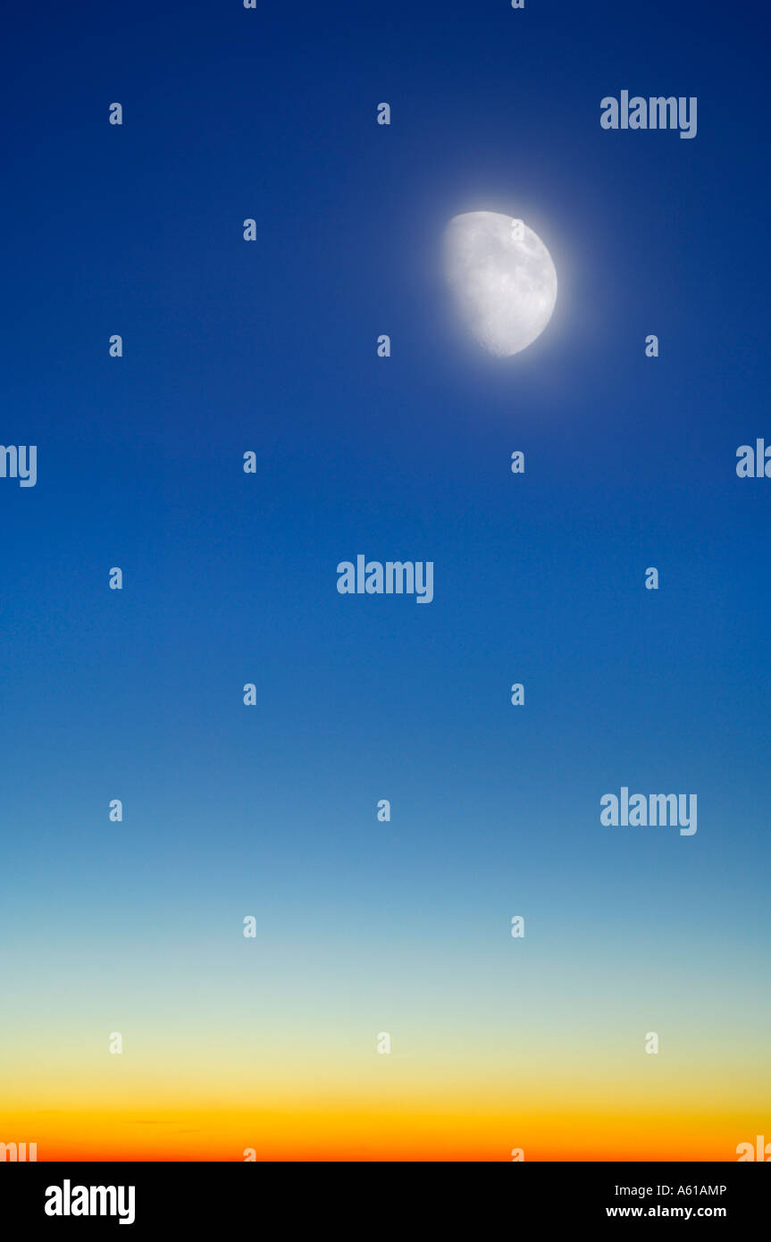 Evening sky with moon Stock Photo - Alamy
