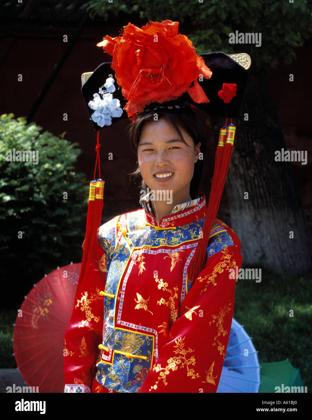 Woman in traditional costume Beihai Park Beijing China Stock Photo - Alamy