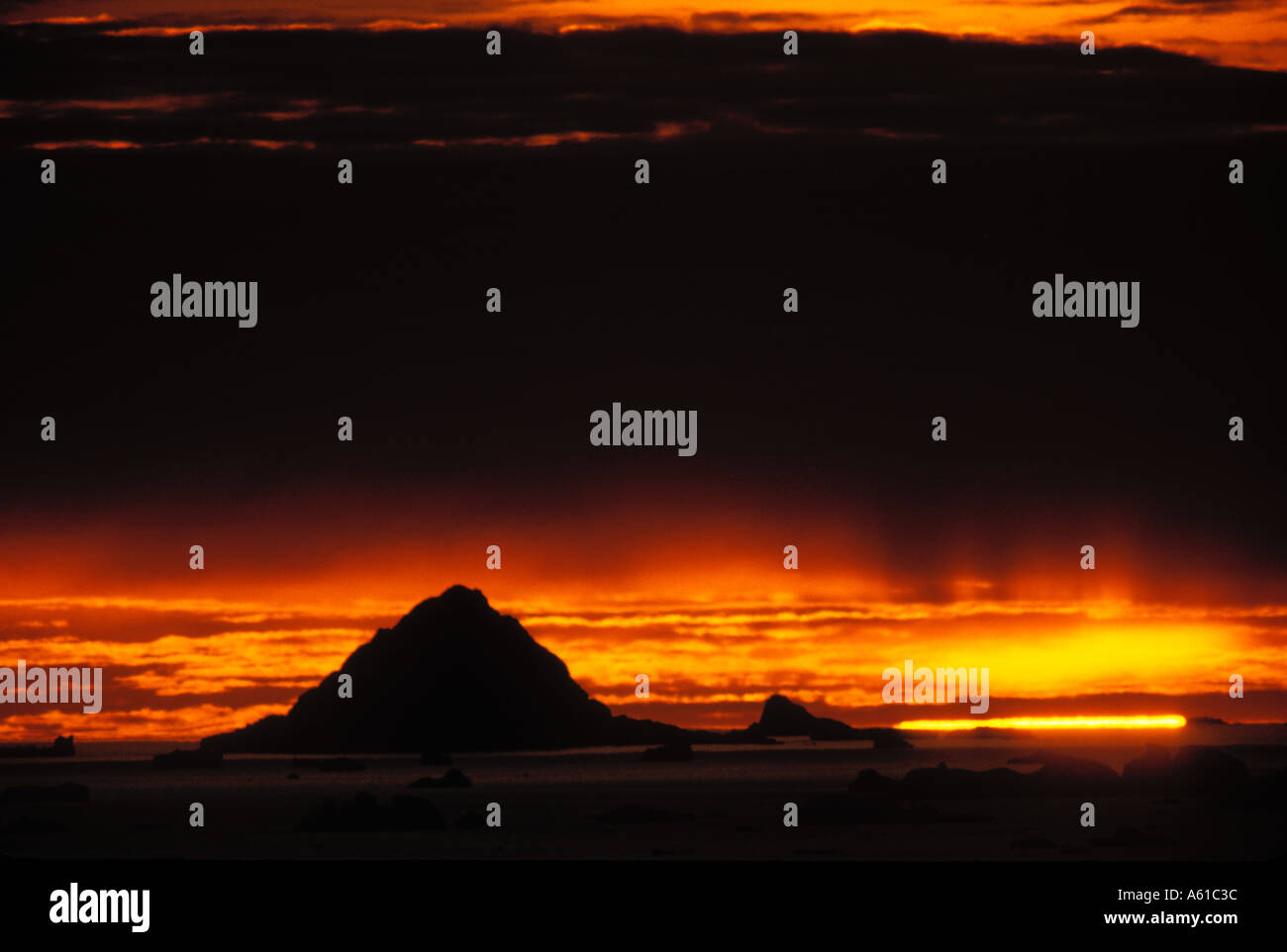 Sunset with Novaya Zemlya effect Stock Photo - Alamy