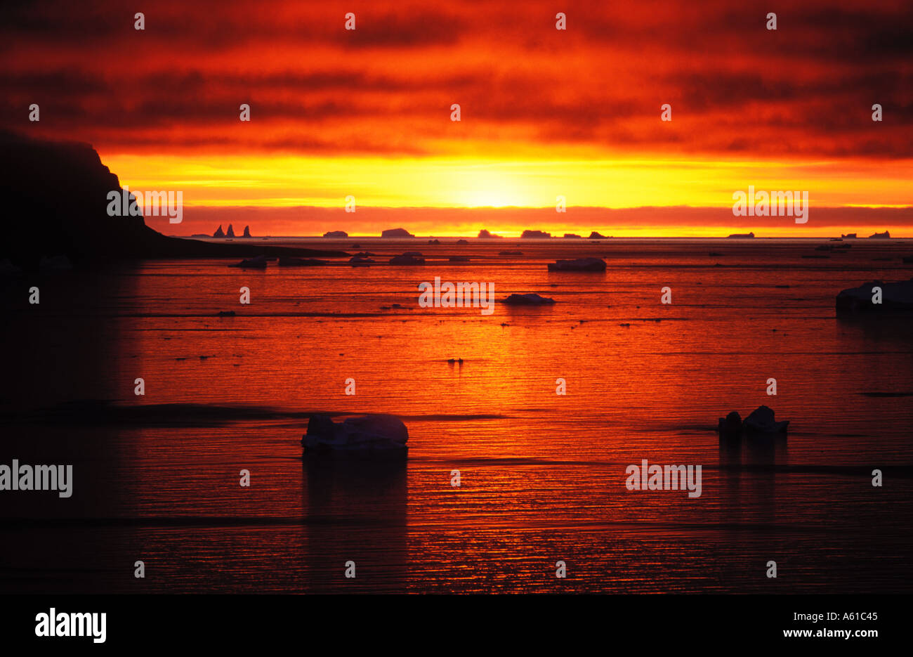 Sunset Thule Greenland Stock Photo - Alamy