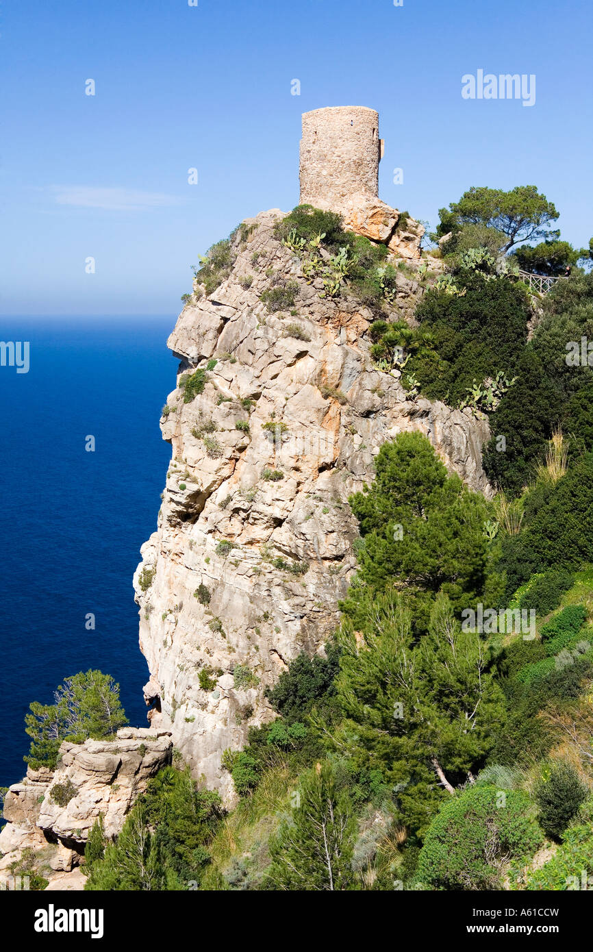 The old Torre del Verger watchtower, Majorca, Balearics, Spain Stock ...
