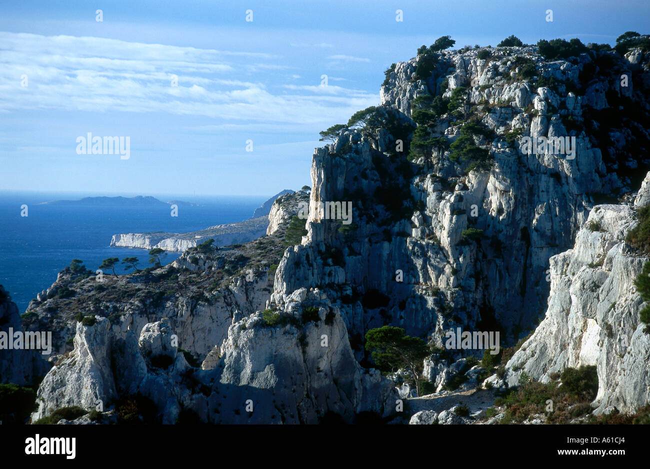 Cliffs at coast, Calanque D'En-Vau, Cassis, Provence-Alpes-Cote D'Azur ...
