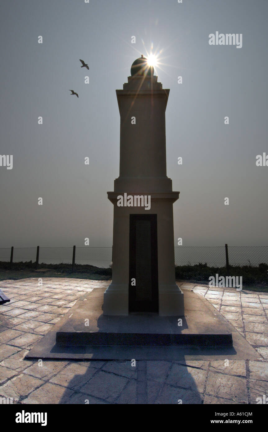 The International Meridian monument at Peacehaven Sussex UK marking the ...