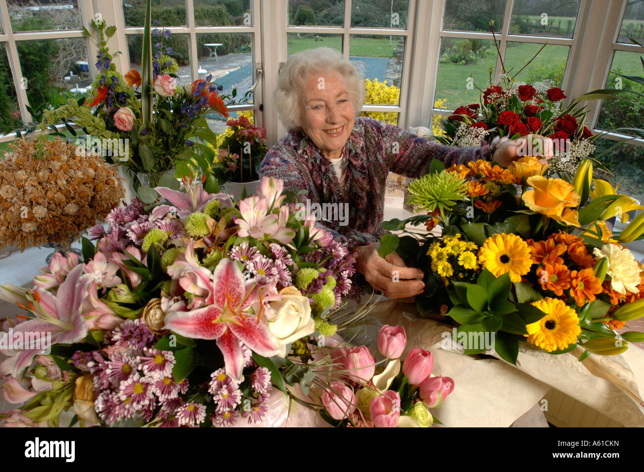 Singer Dame Vera Lynn at home in Ditchling East Sussex on her 90th ...