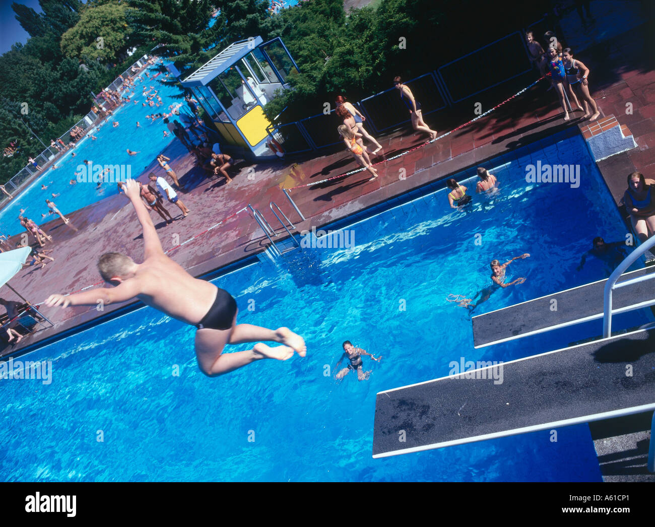 Boy diving board hi-res stock photography and images - Alamy