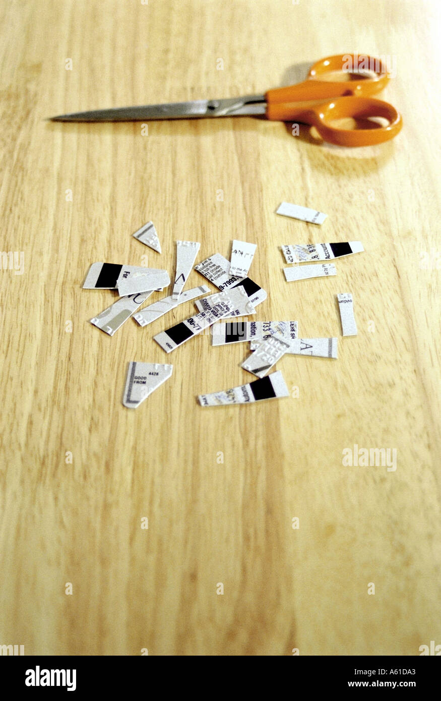 Cut up credit card Stock Photo - Alamy
