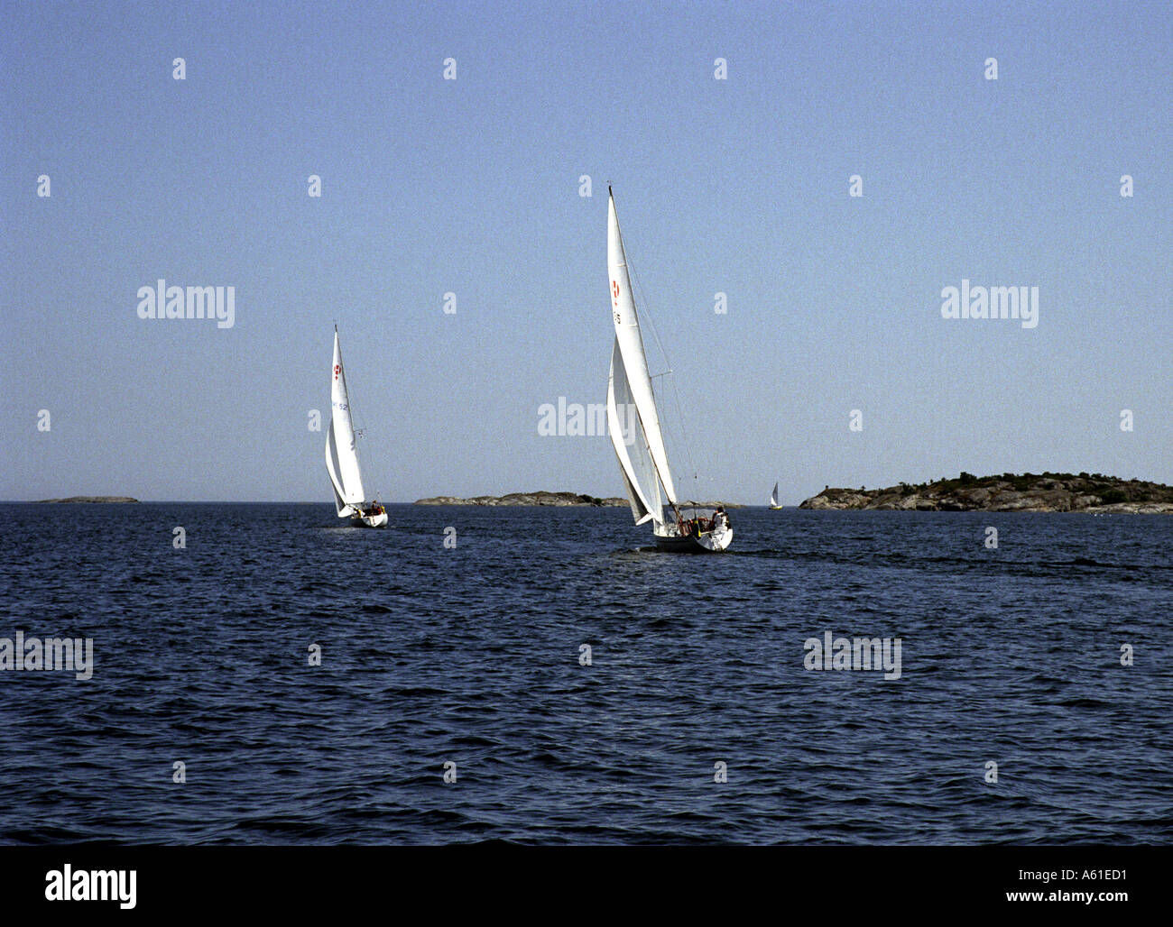 two sailing yachts Stockholm achipelago Stock Photo - Alamy