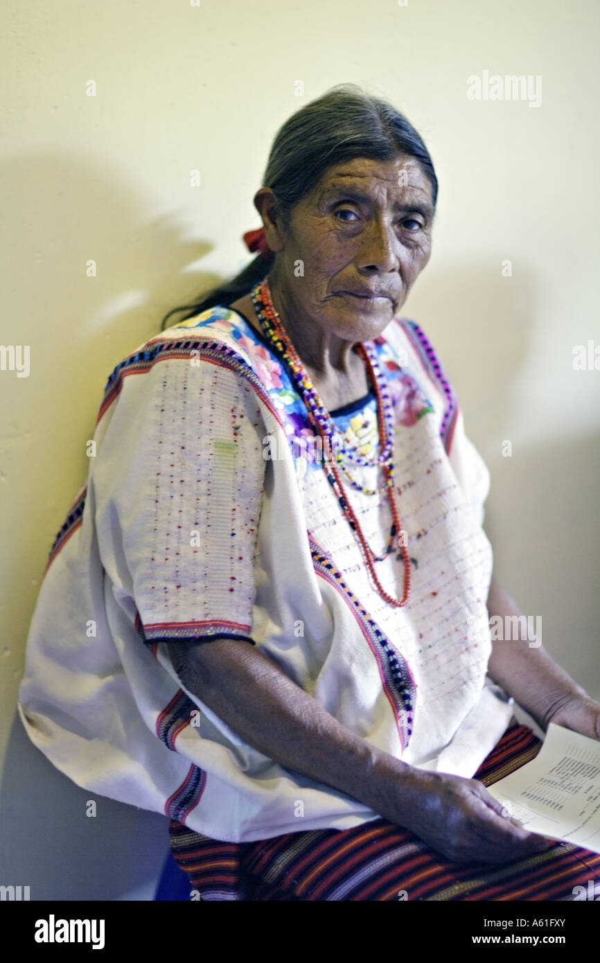 GUATEMALA ACAL Elderly indigenous Mam Mayan woman in traditional dress ...
