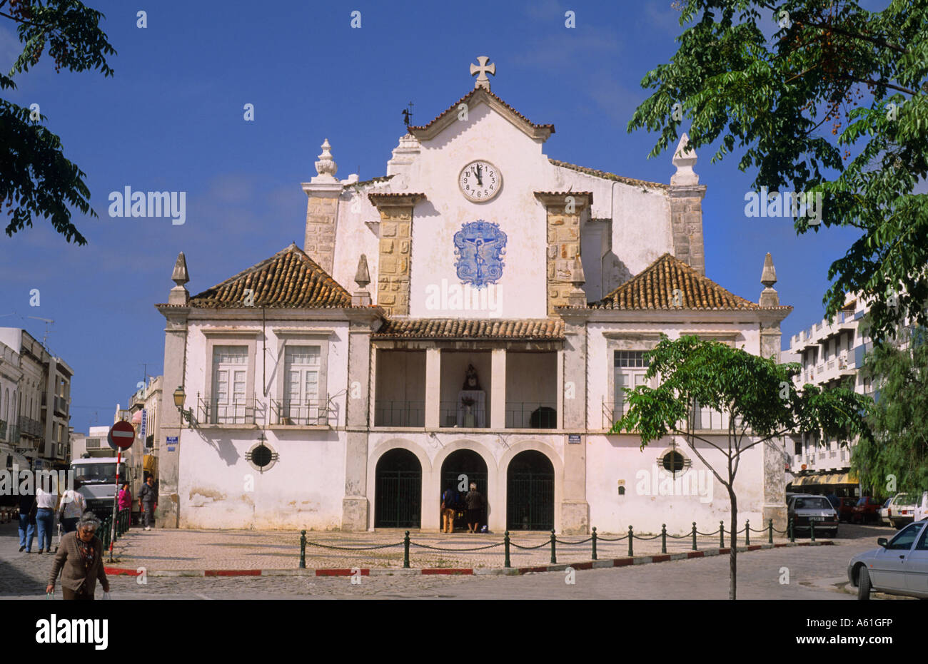 Beautiful old cathedral called Nossa Banhora de Rosario in the village ...