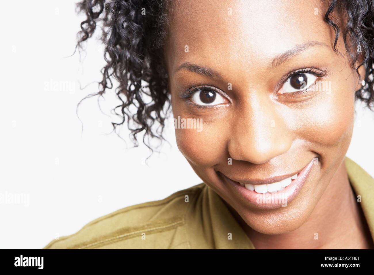 Close up of African woman smiling Stock Photo - Alamy