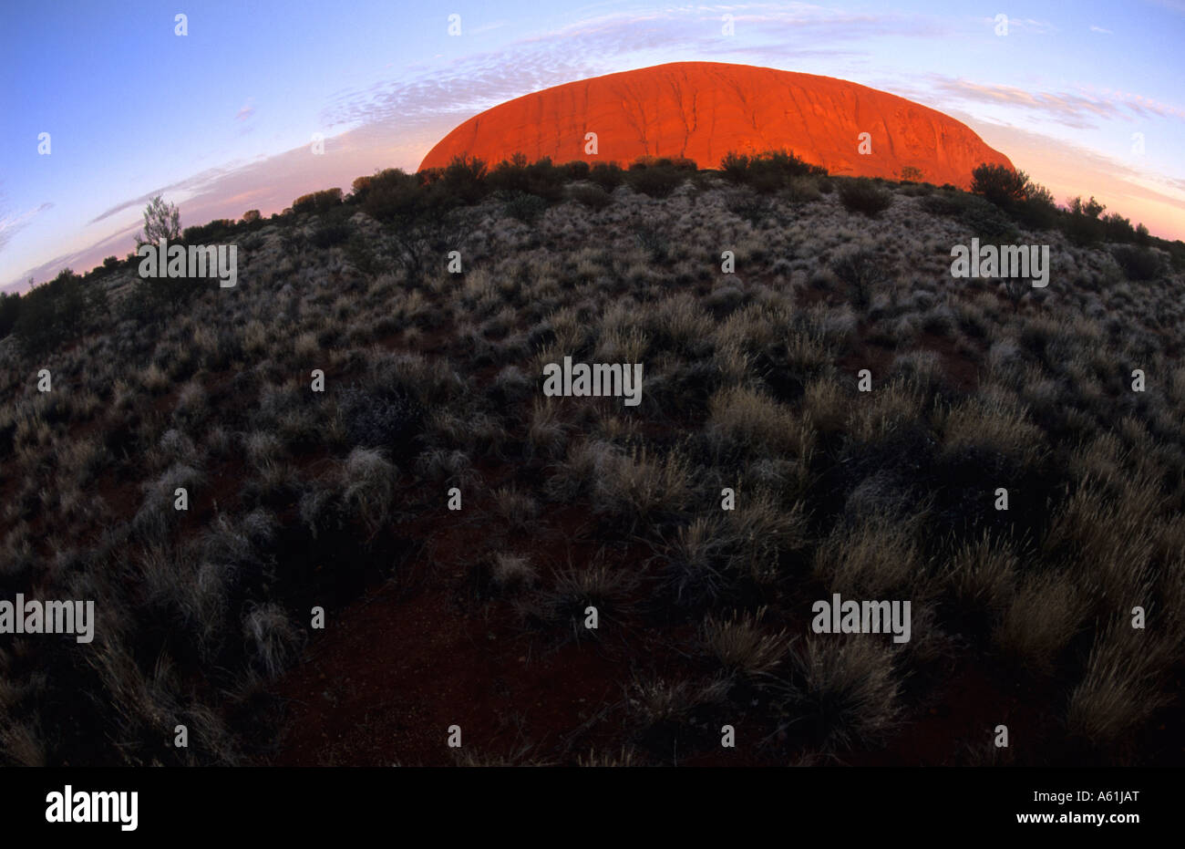 Famous Ayers Rock or Uluru in Australia Outback in desert largest ...