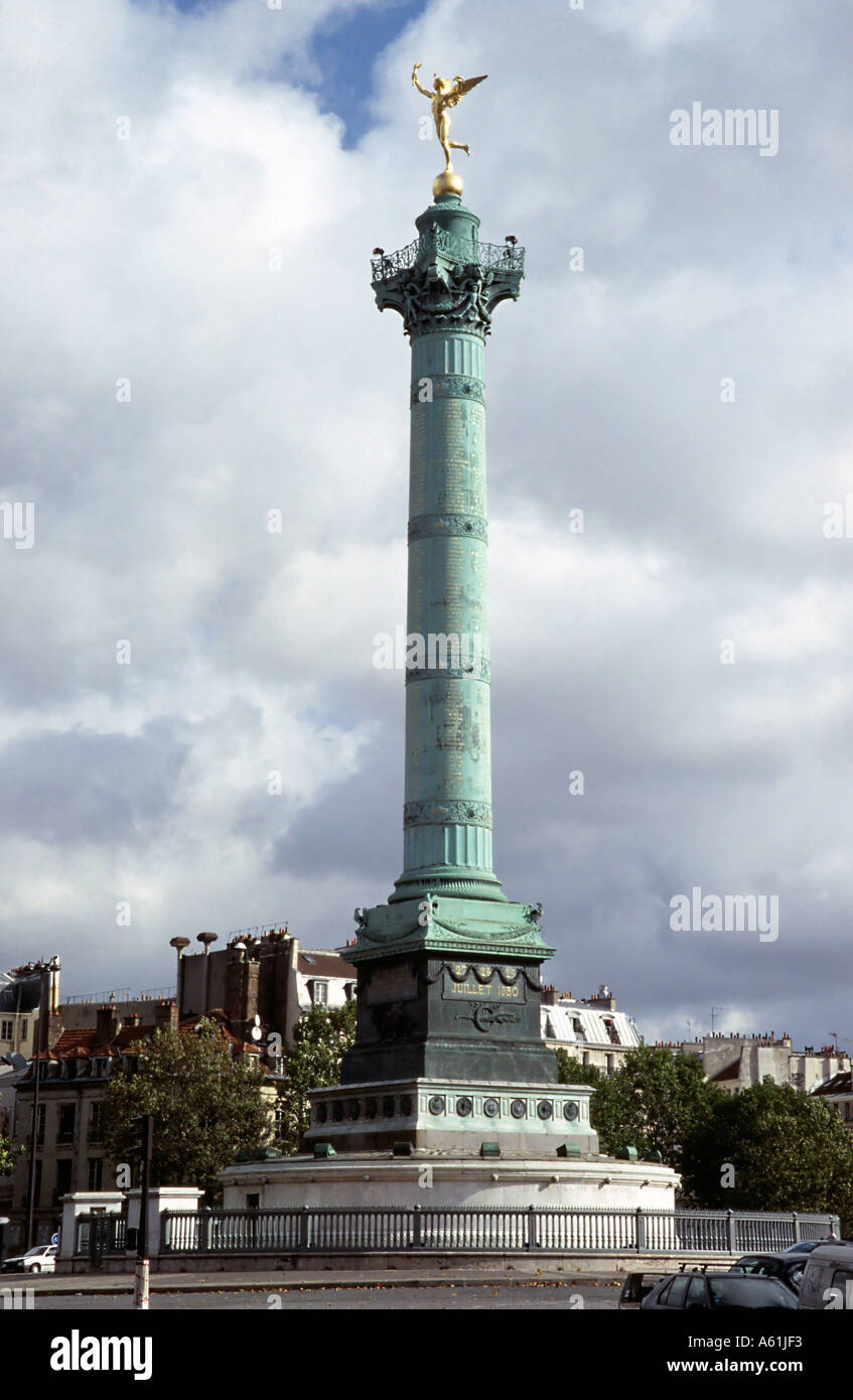 The July Column monument at Place de la Bastille, site of the infamous ...