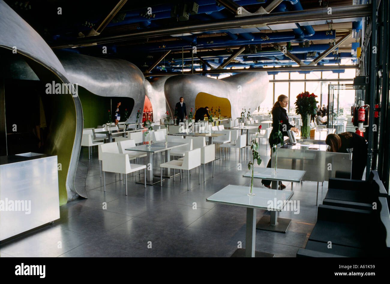 Paris Restaurant on the top floor of the Pompidou centre Stock Photo ...
