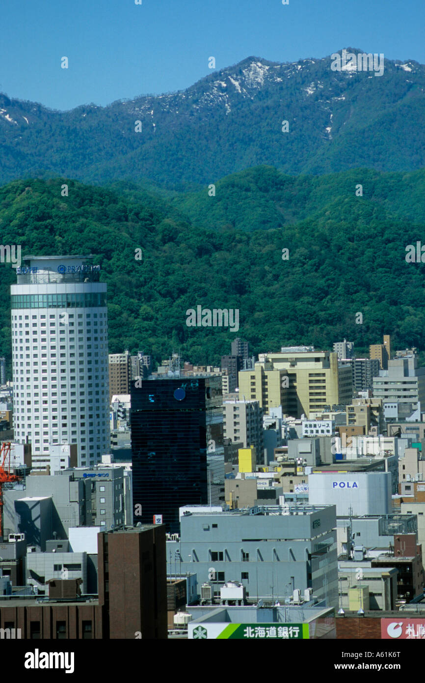 Japan Hokkaido Sapporo general view mountains Stock Photo - Alamy