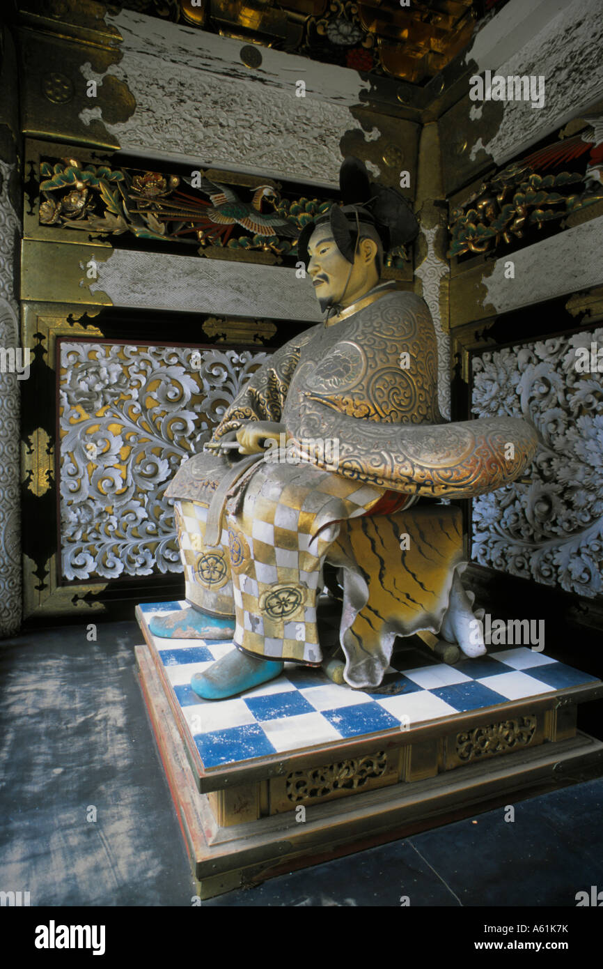 Japan Nikko Tosho gu Shrine Yomei mon Gate guardian statue Stock Photo ...