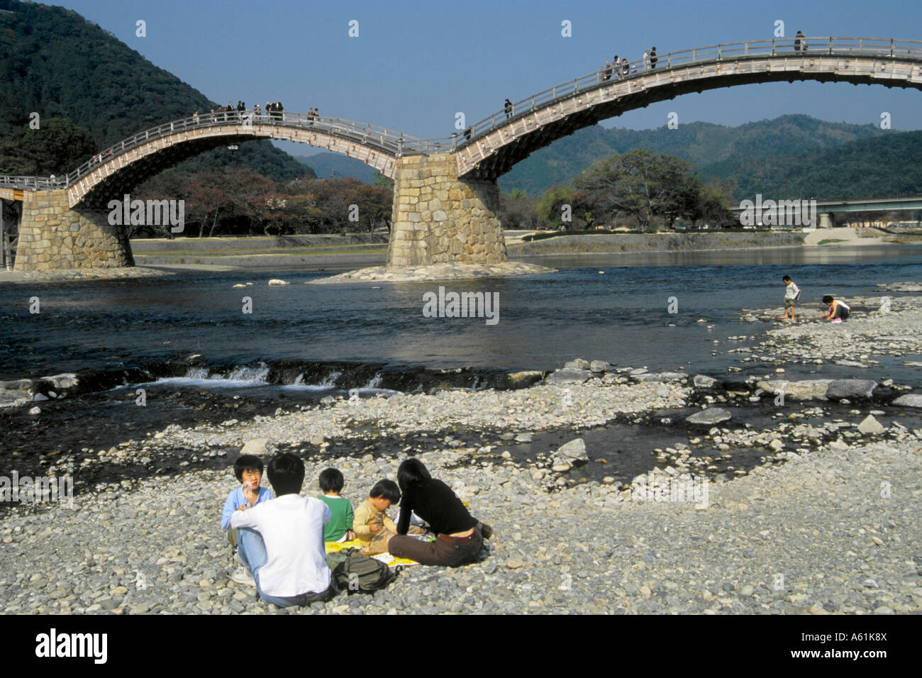 Japan Iwakuni Kintai kyo Brocade shash Bridge Stock Photo - Alamy