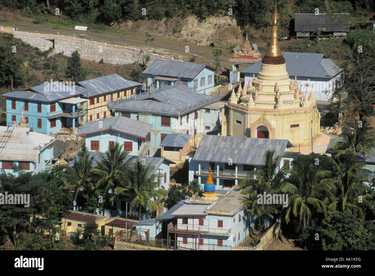 Myanmar Burma monastery at the foot of Mount Popa Stock Photo - Alamy