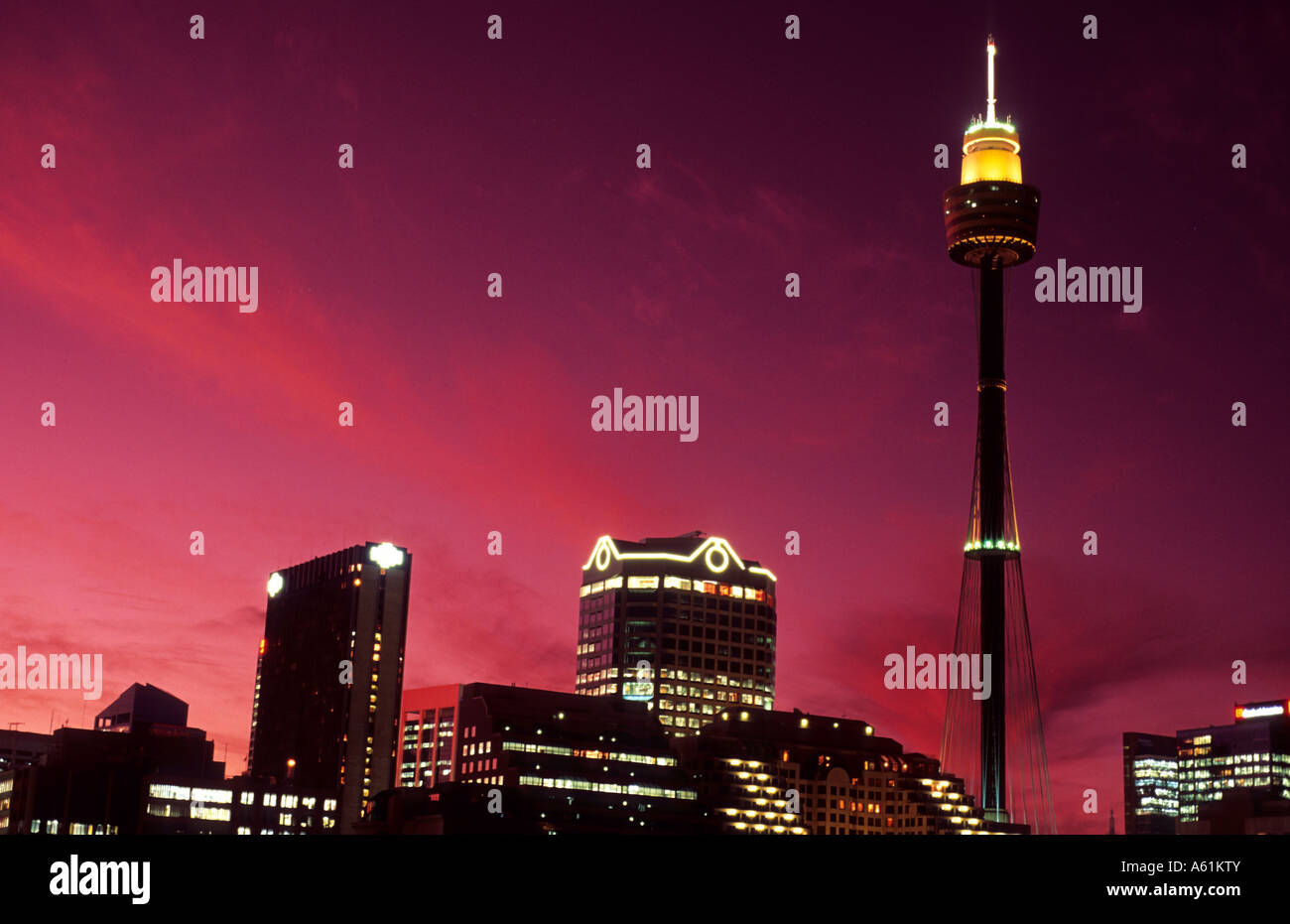 Sydney australia skyline from west at night time time exposure photo ...