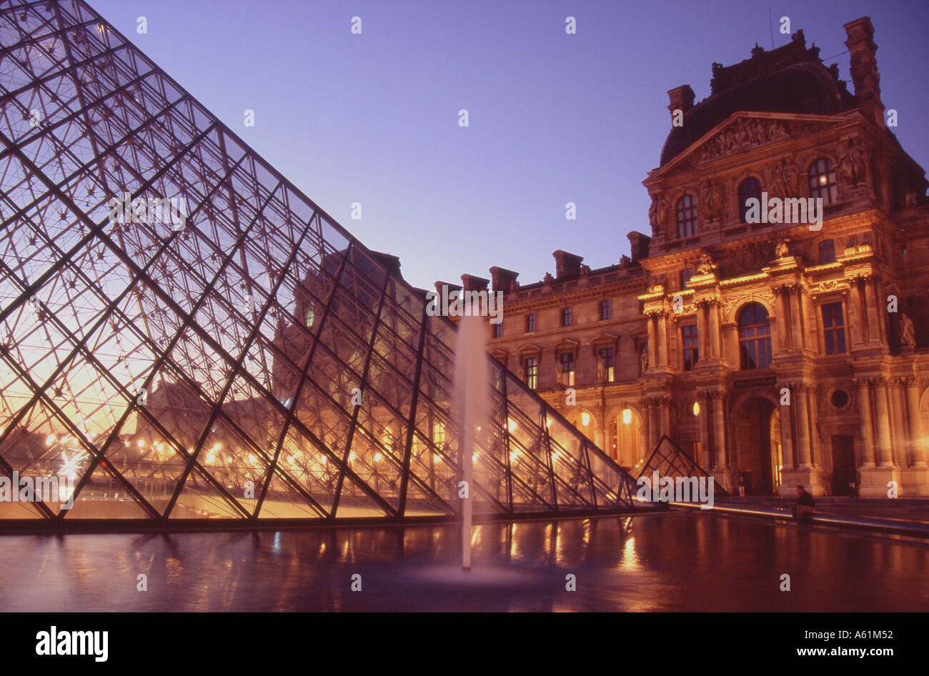 The Louvre at dusk Stock Photo - Alamy