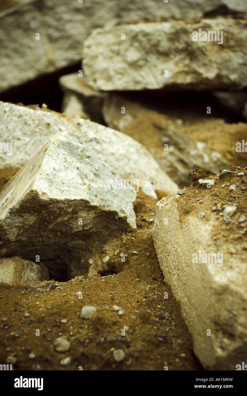 broken cement blocks from demolition Stock Photo - Alamy