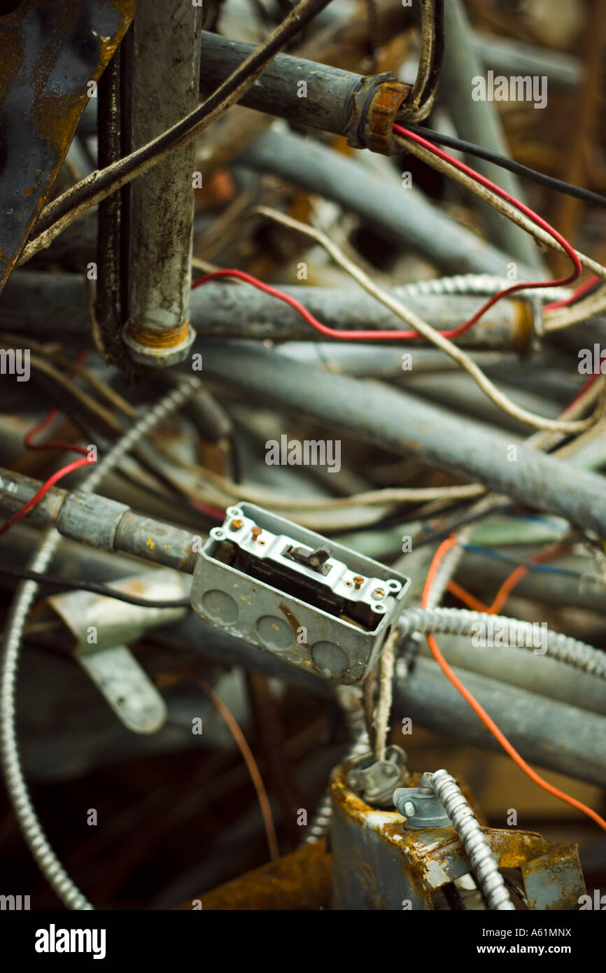pipes and cables from a demolition site Stock Photo - Alamy