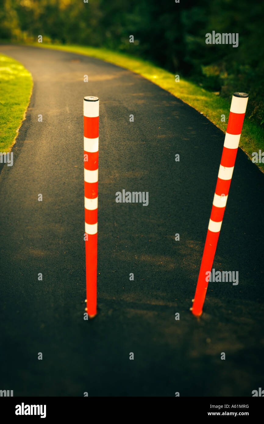two poles on a cycling path Stock Photo - Alamy