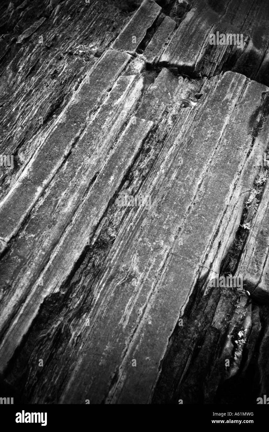 rock strata from a river shoreline in the laurentians Quebec Canada ...