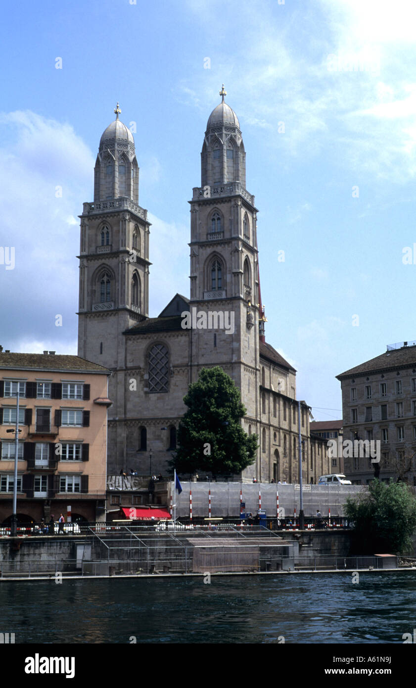 Life in Switzerland beautiful twin steeples of the Great cathedral ...