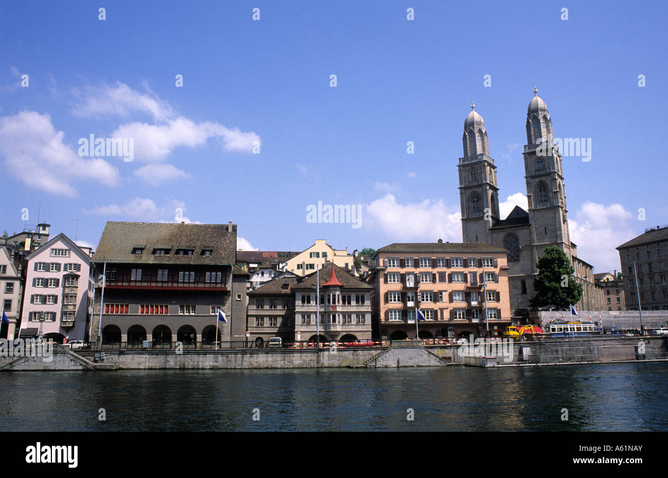 Life in Switzerland beautiful twin steeples of the Great cathedral ...