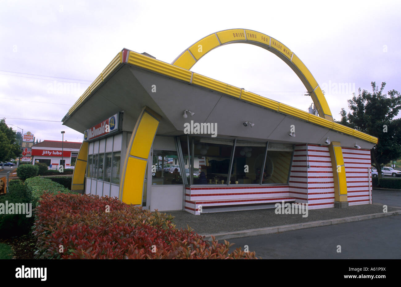 The architecture of the famous original McDonalds store one of three ...