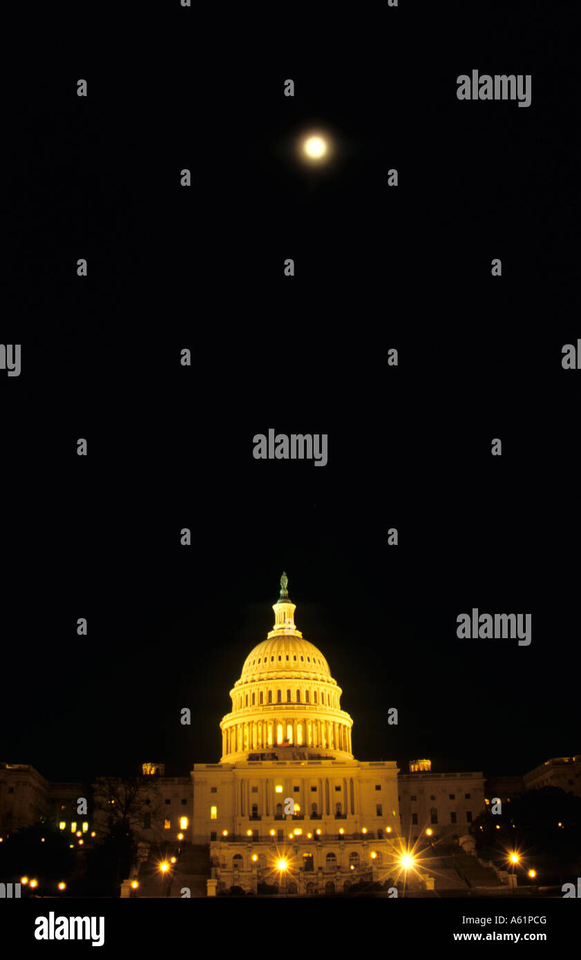 The beautiful color of the famous Capital Building at night with the ...