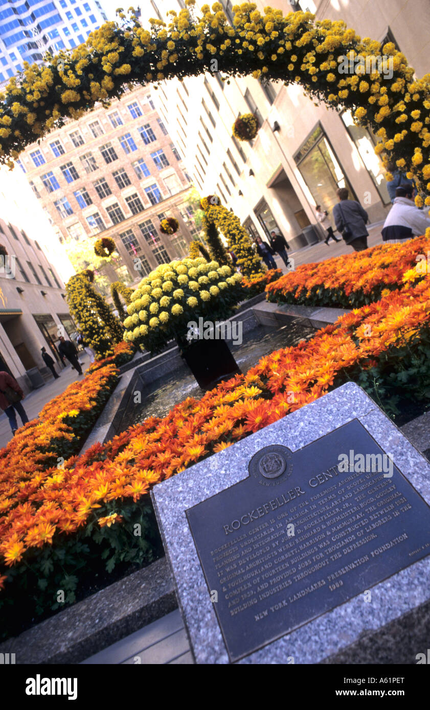The beauty of the famous Rockefeller Center with flowers everywhere in ...
