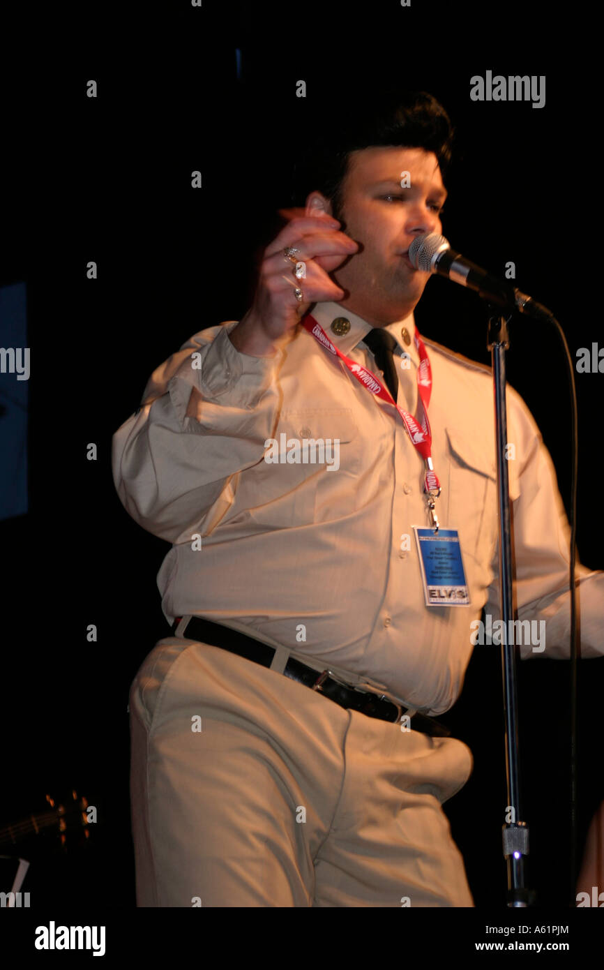 Elvis Presley impersonator festival in Collingwood Ontario Canada Stock ...