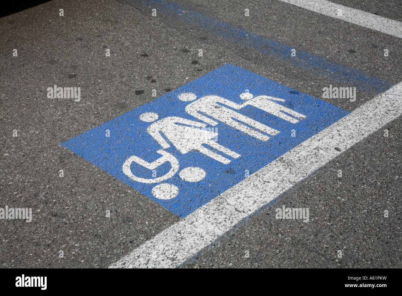 traffic sign parking for family car on the ground Stock Photo - Alamy