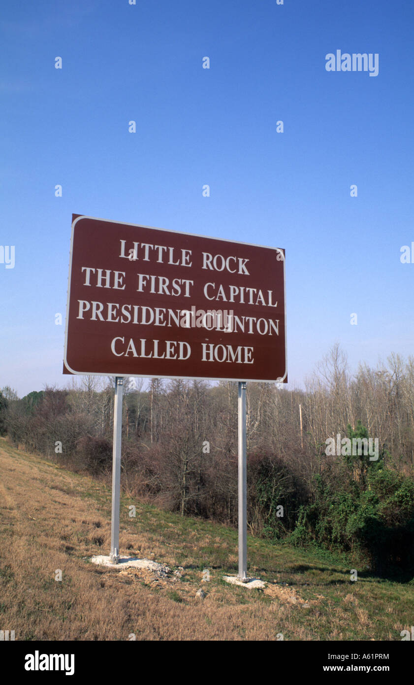 Sign for Little Rock Arkansas where President Bill Clinton worked for ...