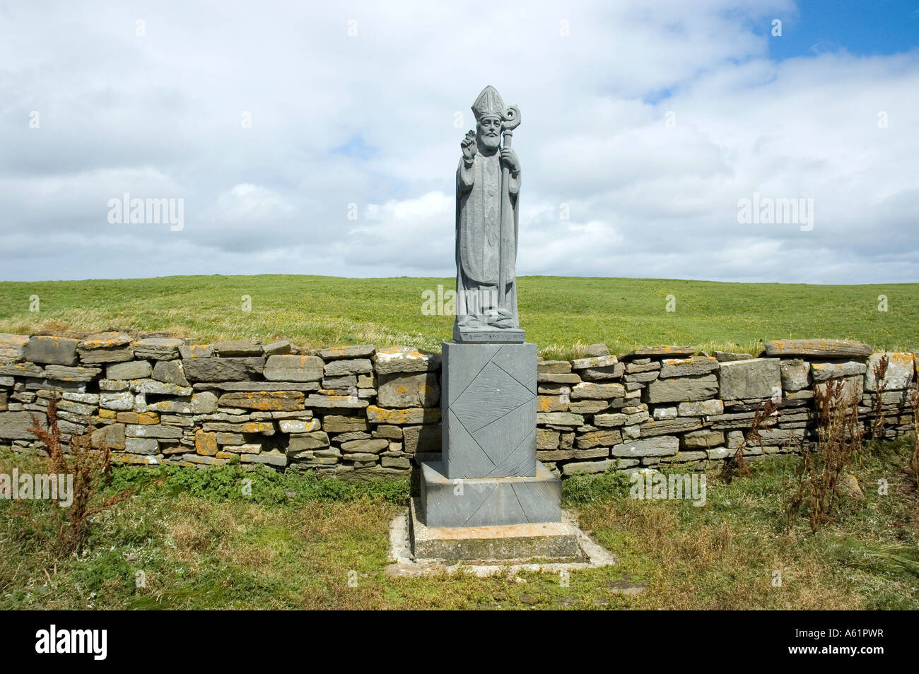 Statue of Saint Patrick at Downpatrick Head, near Ballycastle, County ...