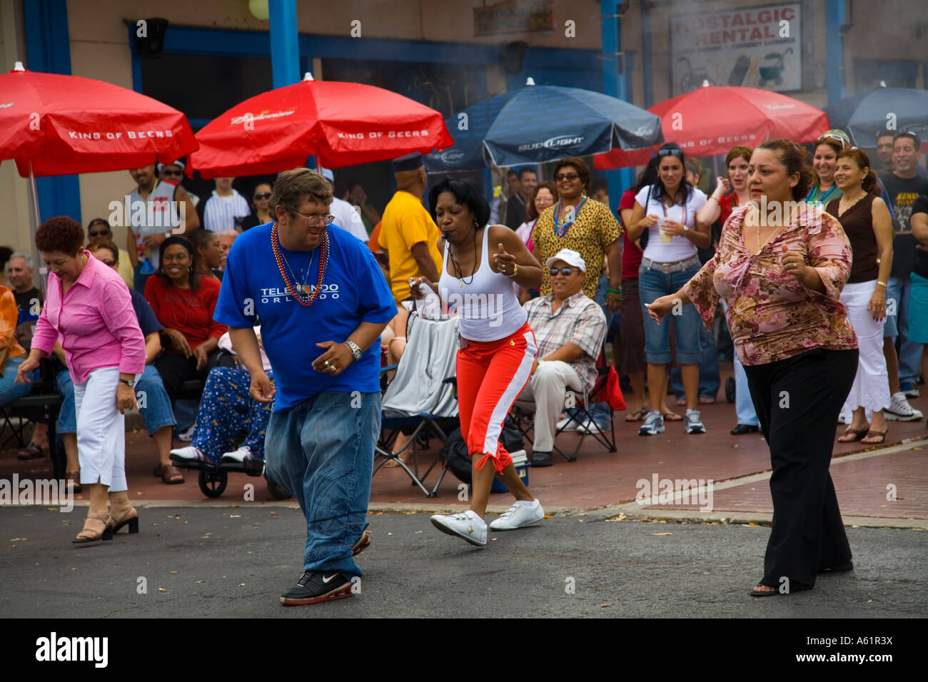 Latin Hispanic street dance in Old Town Florida USA Stock Photo - Alamy