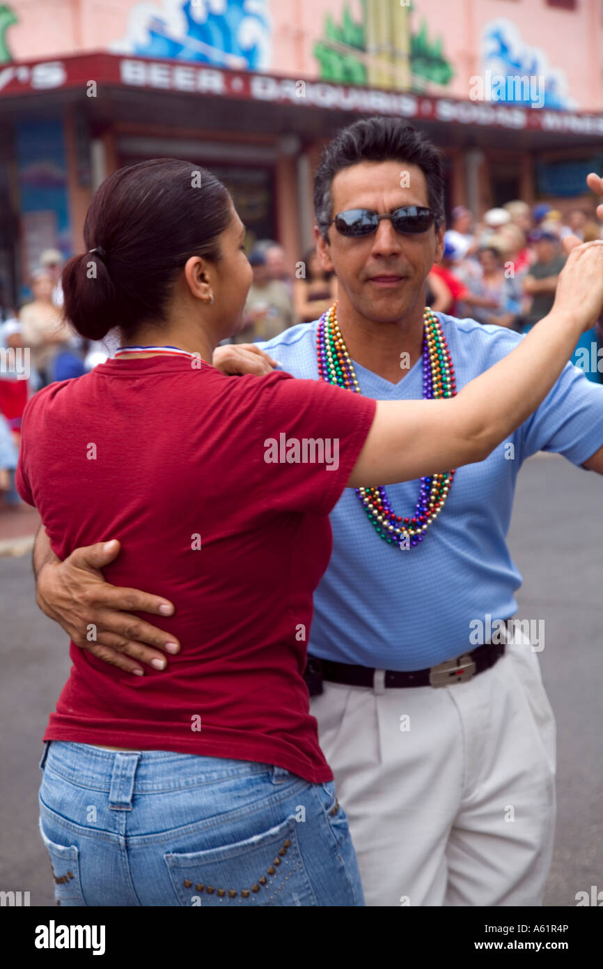 Couple dancing Latin-style street dance in Old Town Florida USA Stock ...