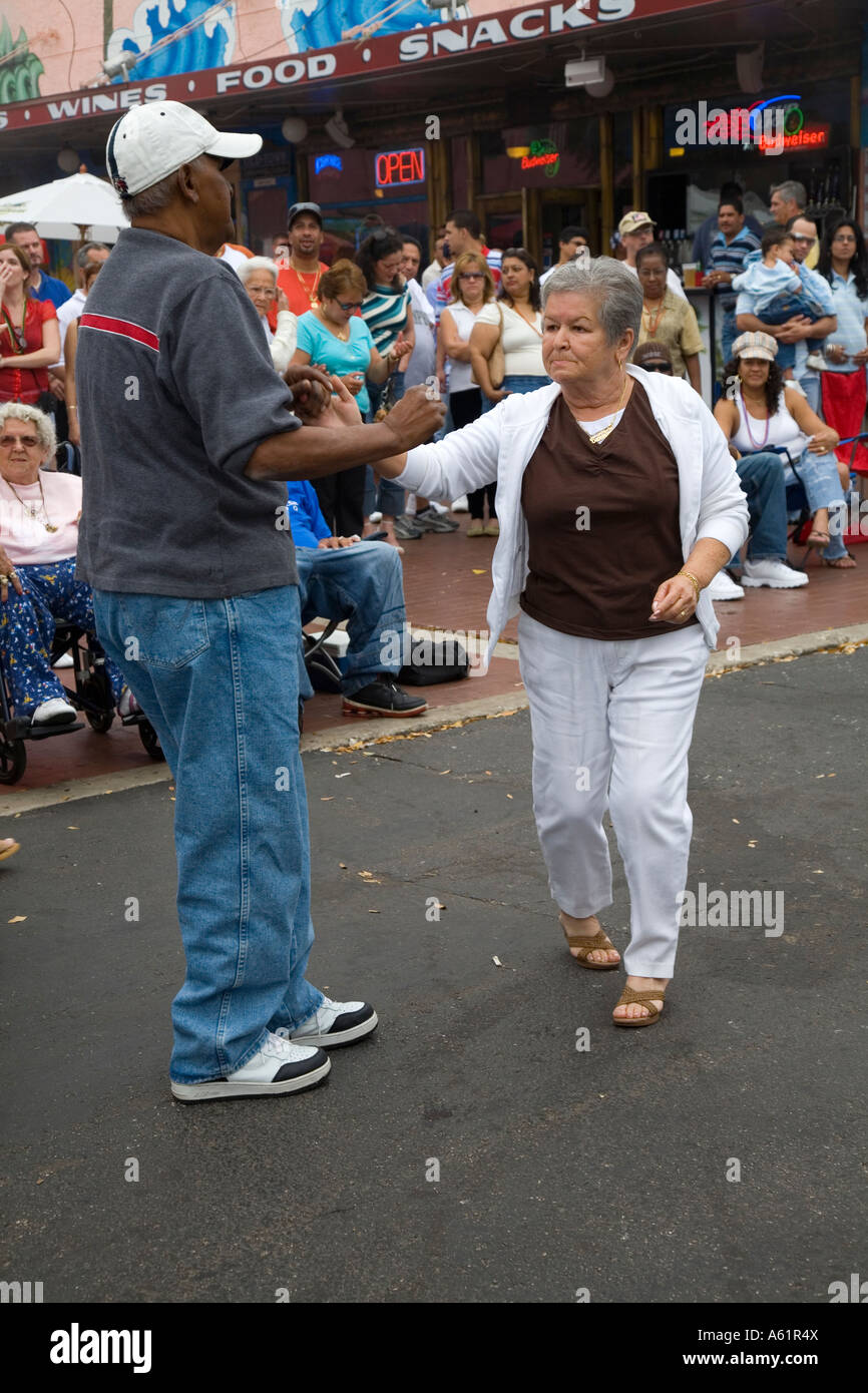 Mixed-Race Couple dancing Latin street dance in Old Town Florida USA ...