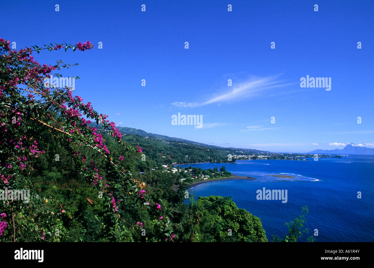Beautiful colorful scene of Polynesia from Tarahaa in Tahiti French ...