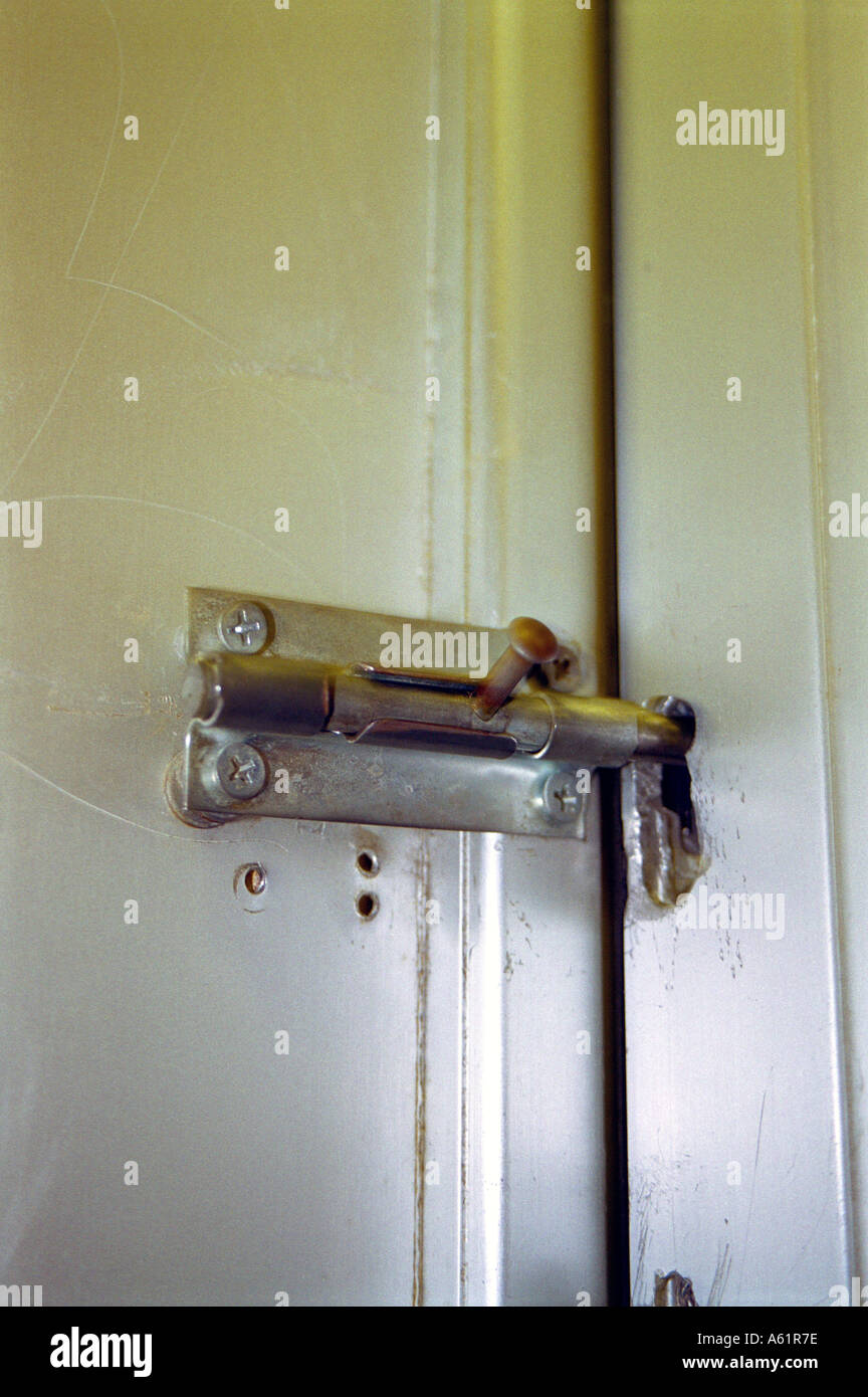 closed inside lock on metal door Stock Photo - Alamy